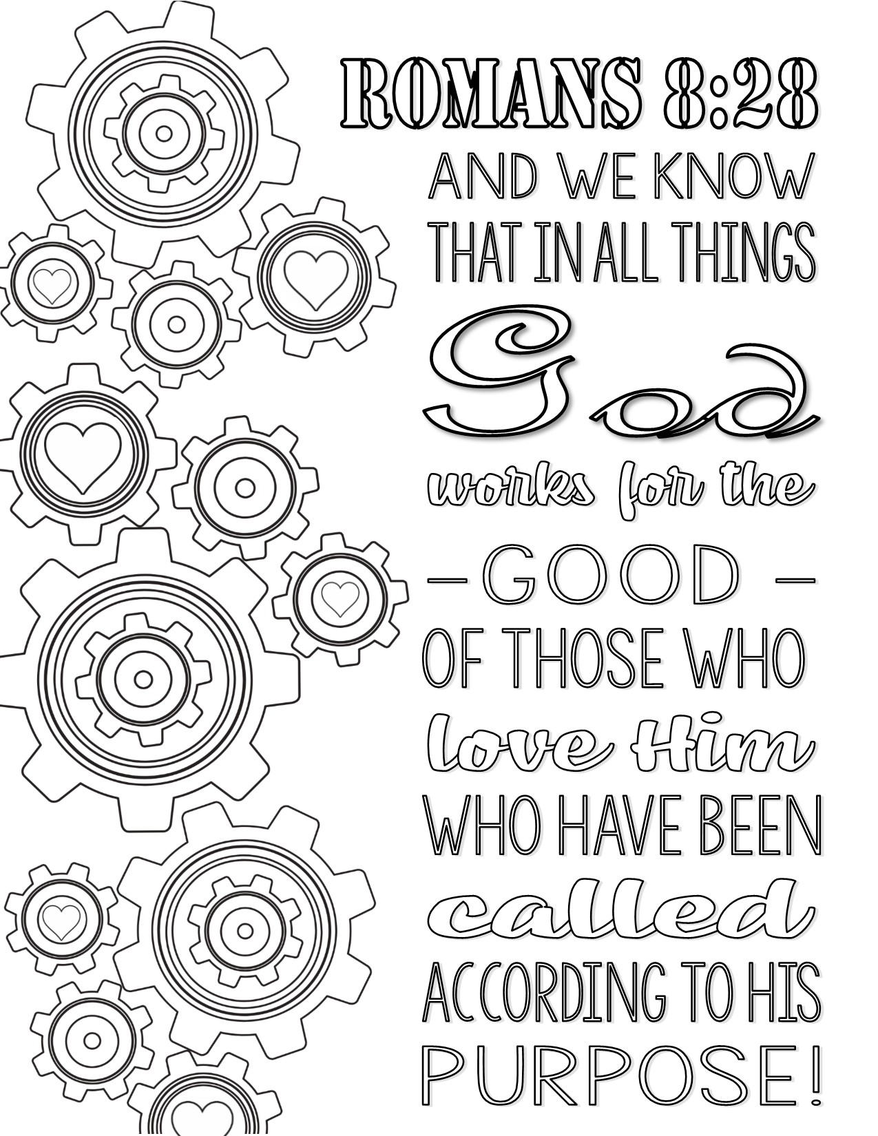 Romans 8 28 Coloring Page Sketch Coloring Page